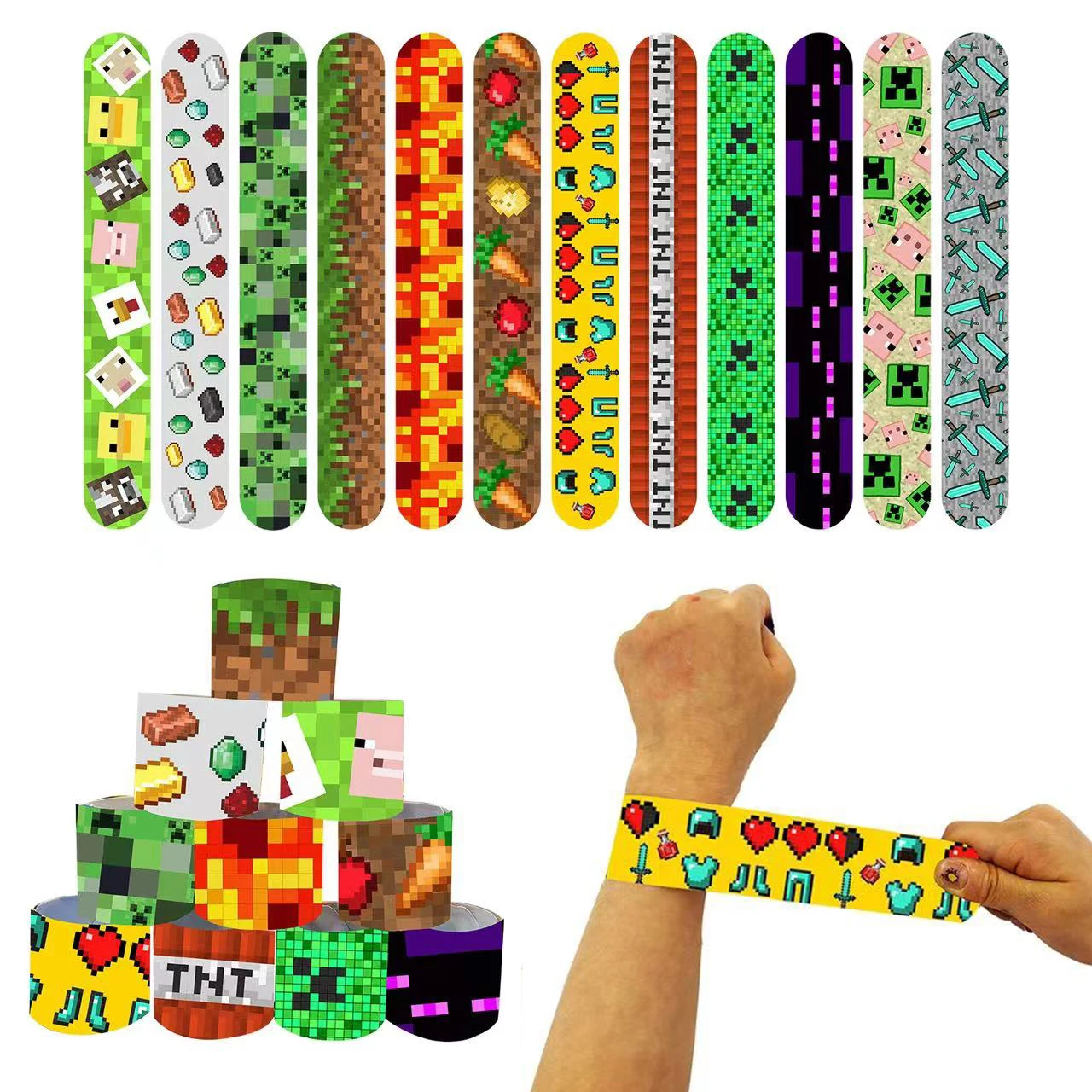 10 piezas de pulseras de bofetadas Lilo Stitch Mickey Mouse princesa ...