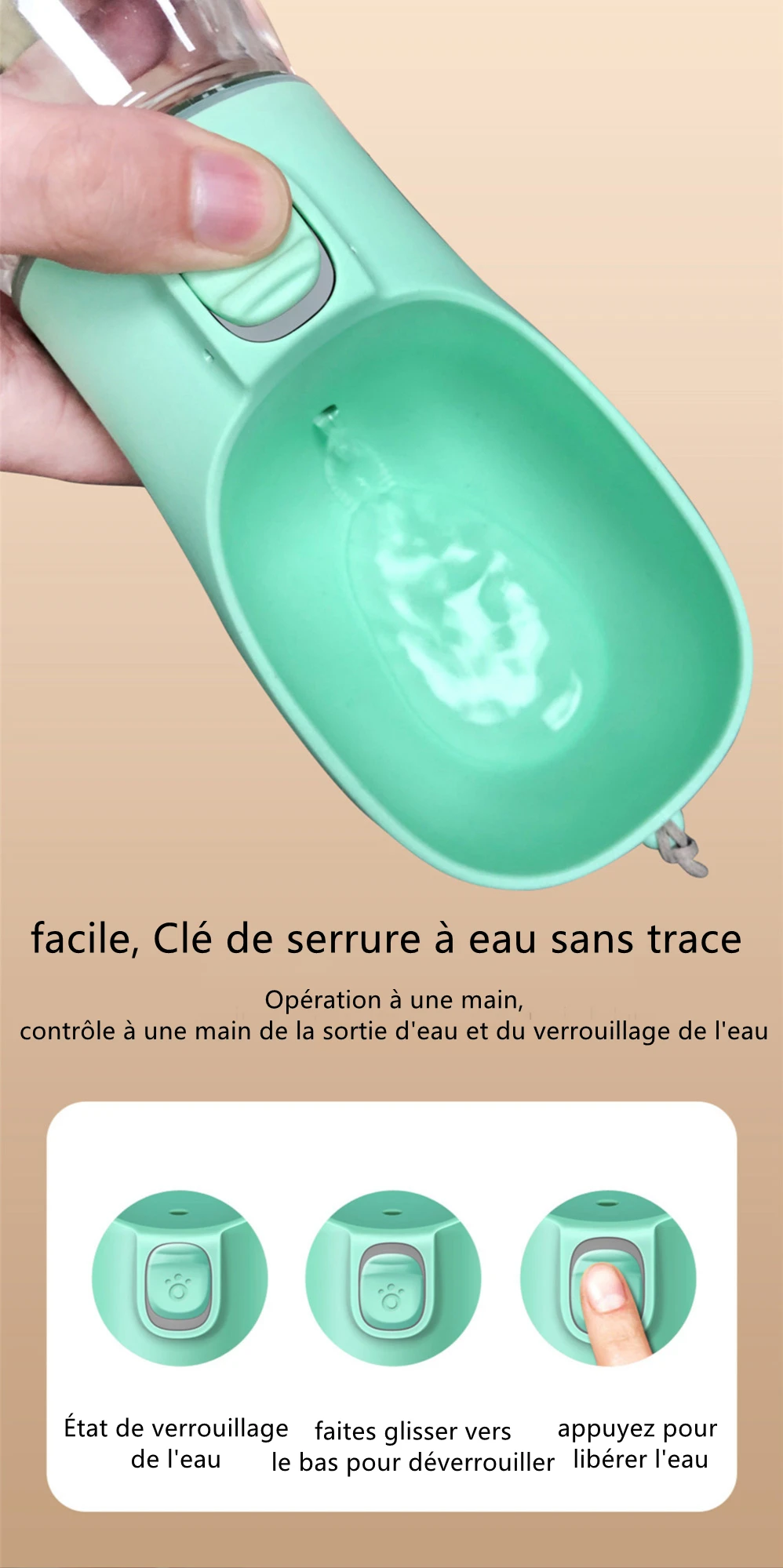 Distributeur de nourriture,Bouteille d'eau Portable de voyage pour chien,abreuvoir anti-fuite ...