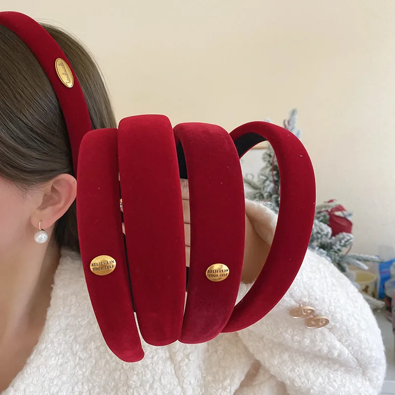 Red-Flocking-Letters-Oval-Wide-brimmed-Hairband-Headband-for-Women ...