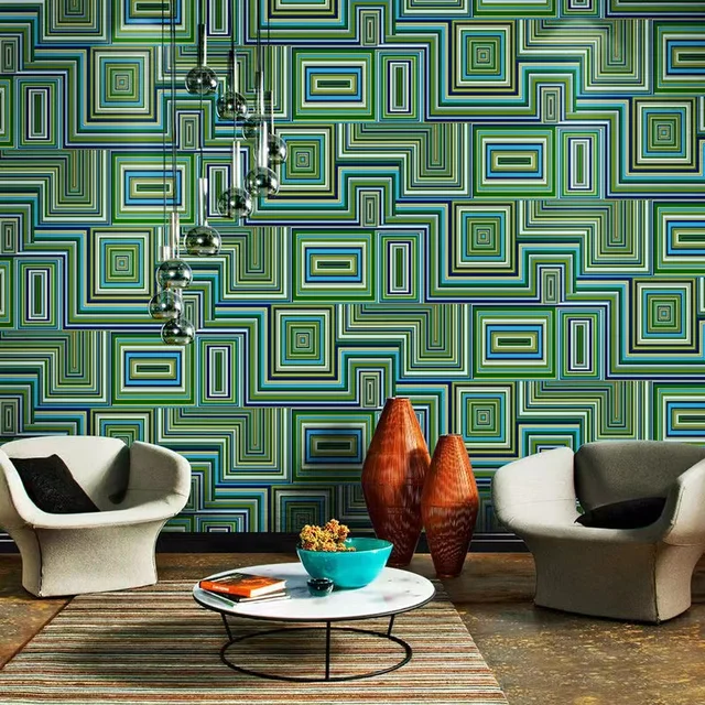 Modern Geometria Labirintus Falkapocs -Tekercs Vízálló Retroflex Minta ...