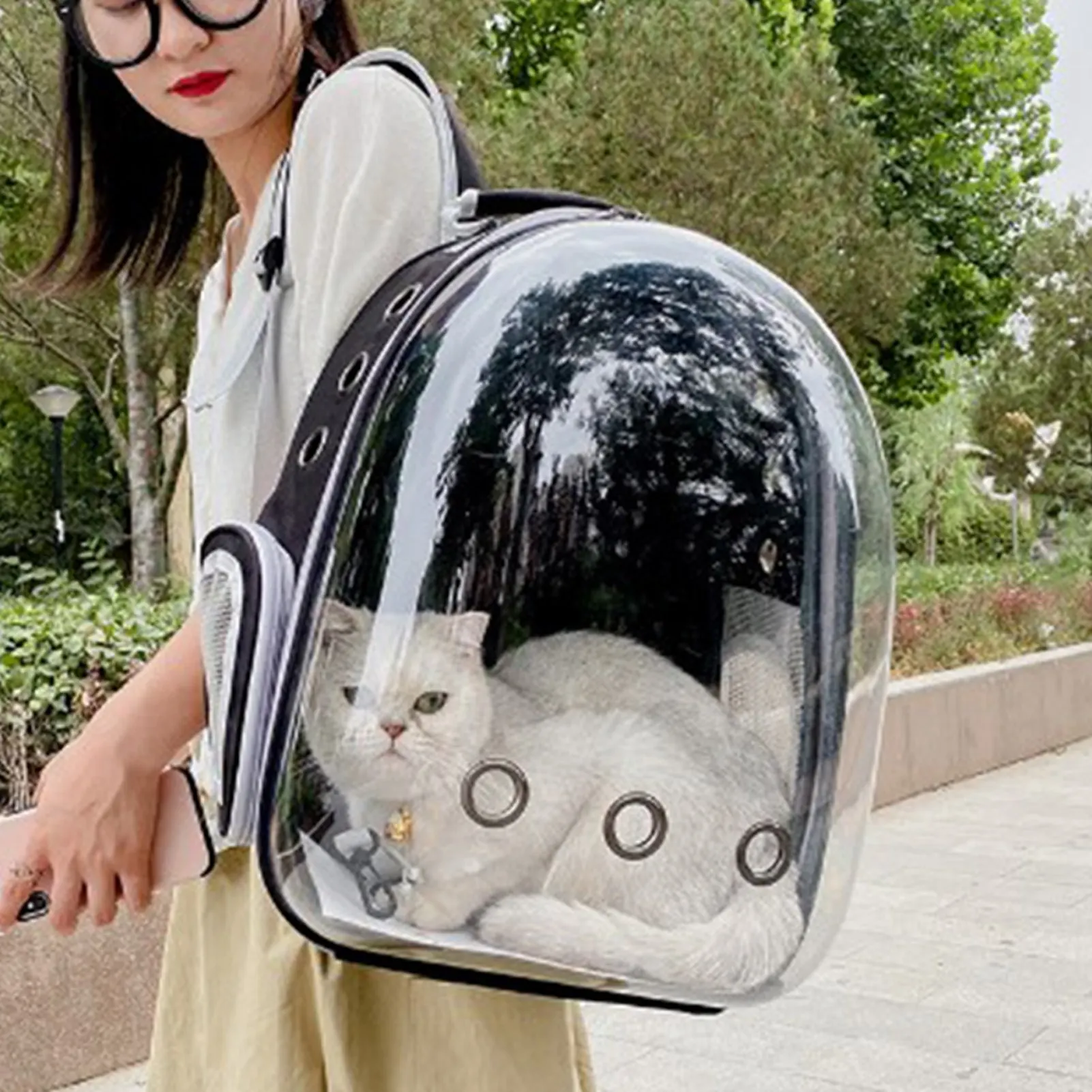 Cat-Backpack-Carrier-Transparent-Window-Breathable-Multifunction-Side ...