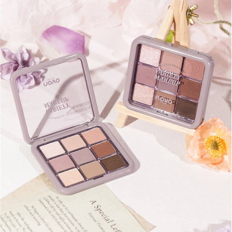 NOVO-9-color-Eyeshadow-Plate-Matte-Pearlescent-Sequins-Eye-Shadow ...