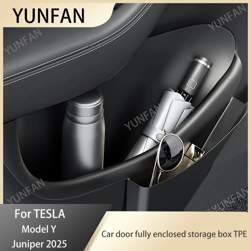 For Tesla Model Y Juniper 2025 Door Side Storage Box Fully Covered Door ...