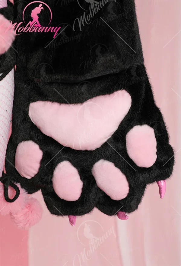 Mobbunny Women's Kawaii Homewear Sexy Lingerie Set Plush Cat Paw Three ...
