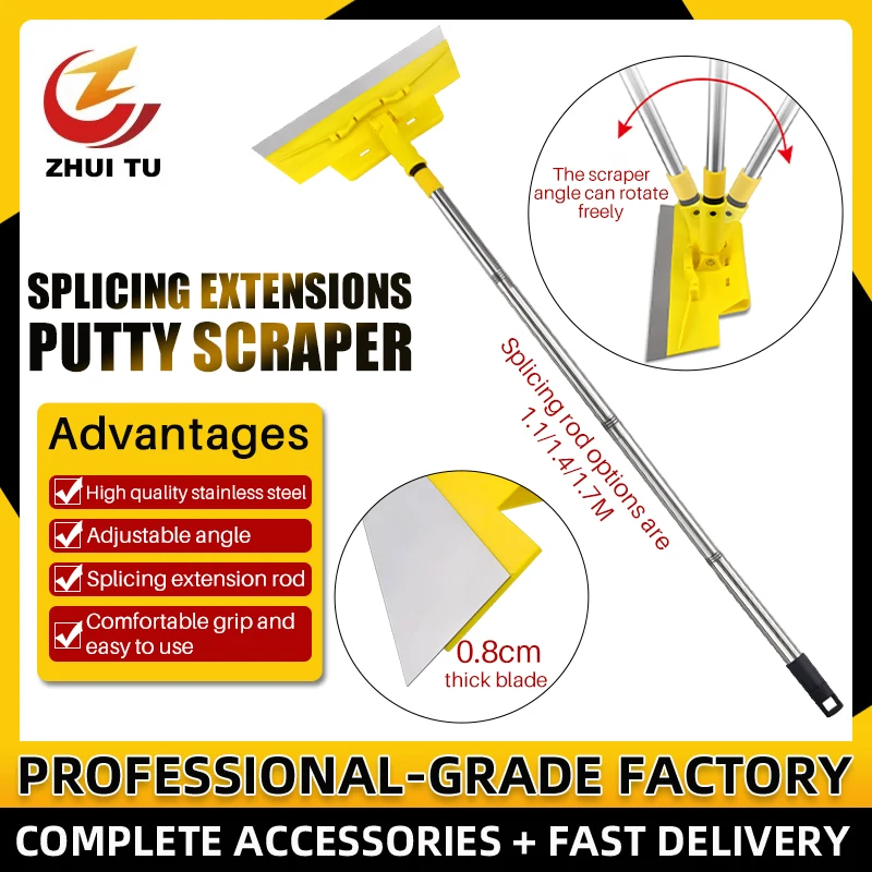 Drywall-Smoothing-Spatula-Stainless-Steel-Splicing-Putty-Scraper-Wall ...