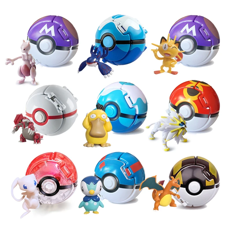 Pokemon Ball Pokeball Anime Figure Pikachu Squirtle Mewtwo Charizard ...