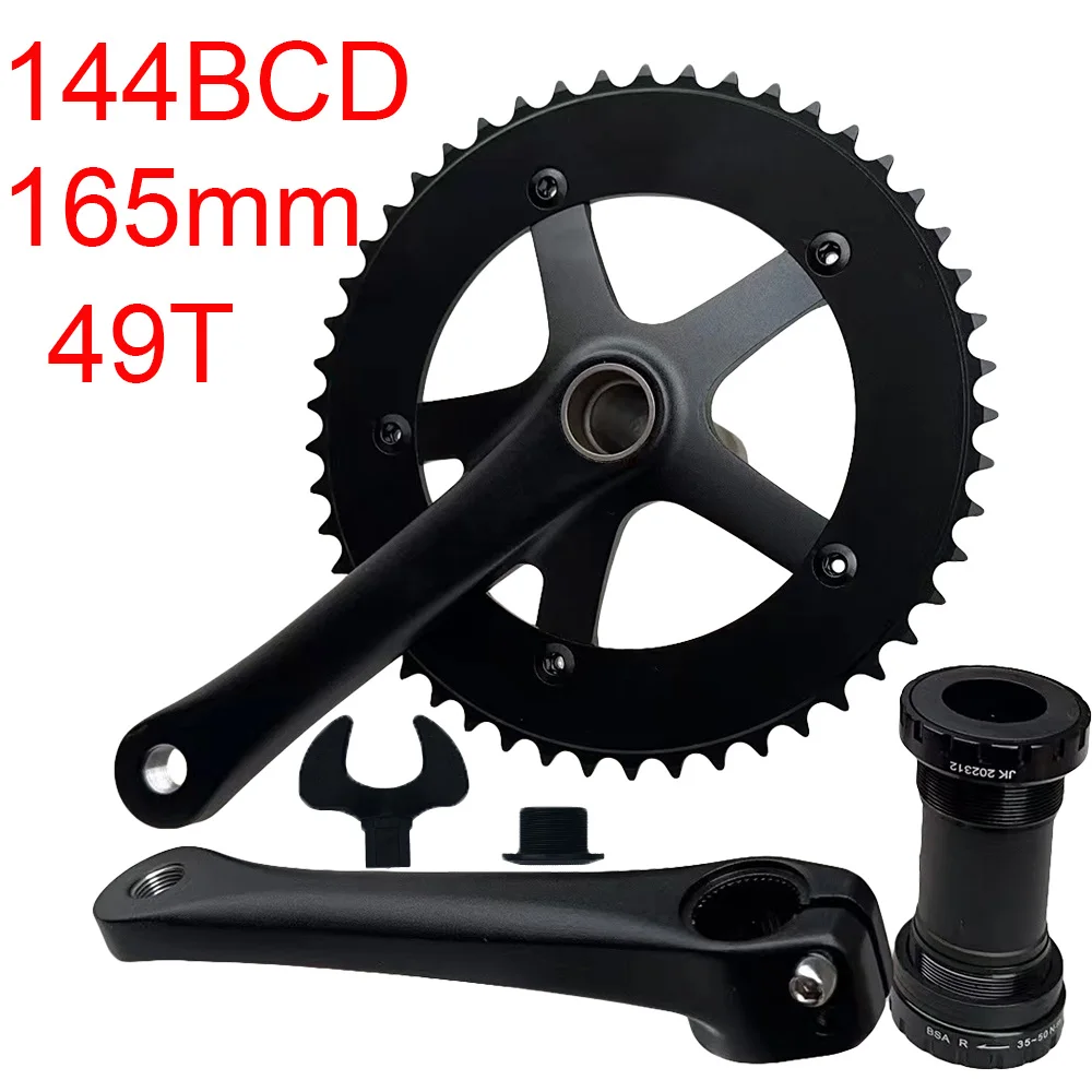 Road-Bike-Crankset-144BCD-49T-144mm-PCD-Bicycle-Chainset-Single-Speed ...