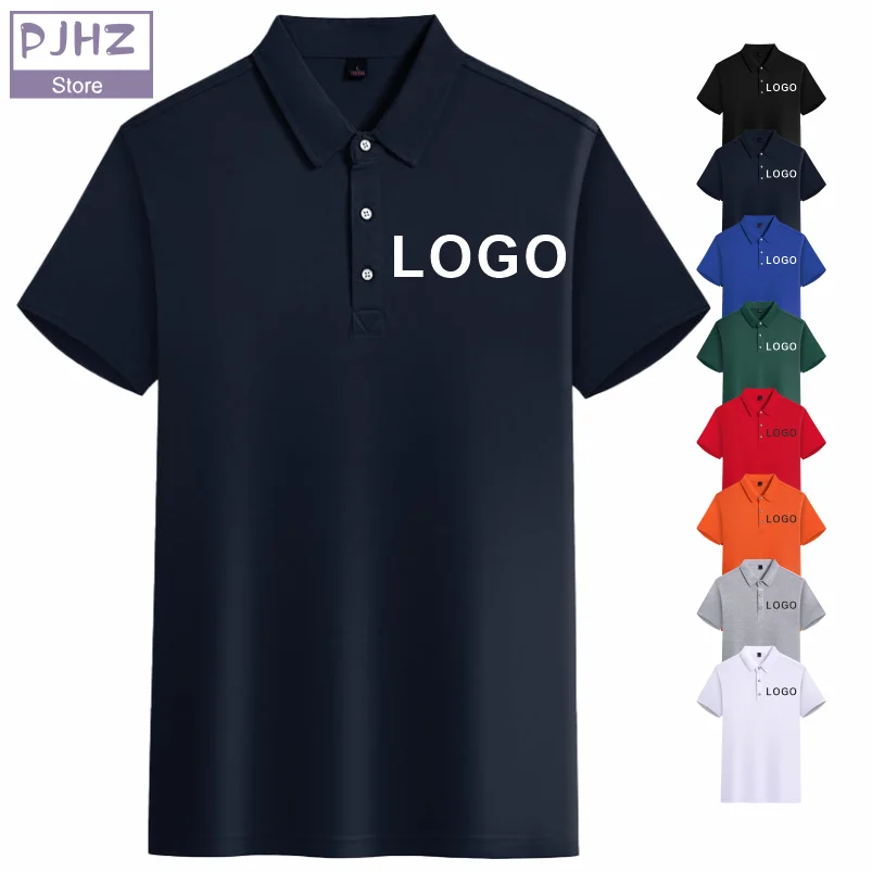 High-Quality-Business-Polo-Shirts-Skin-friendly-Short-Sleeve-Lapel-Work ...