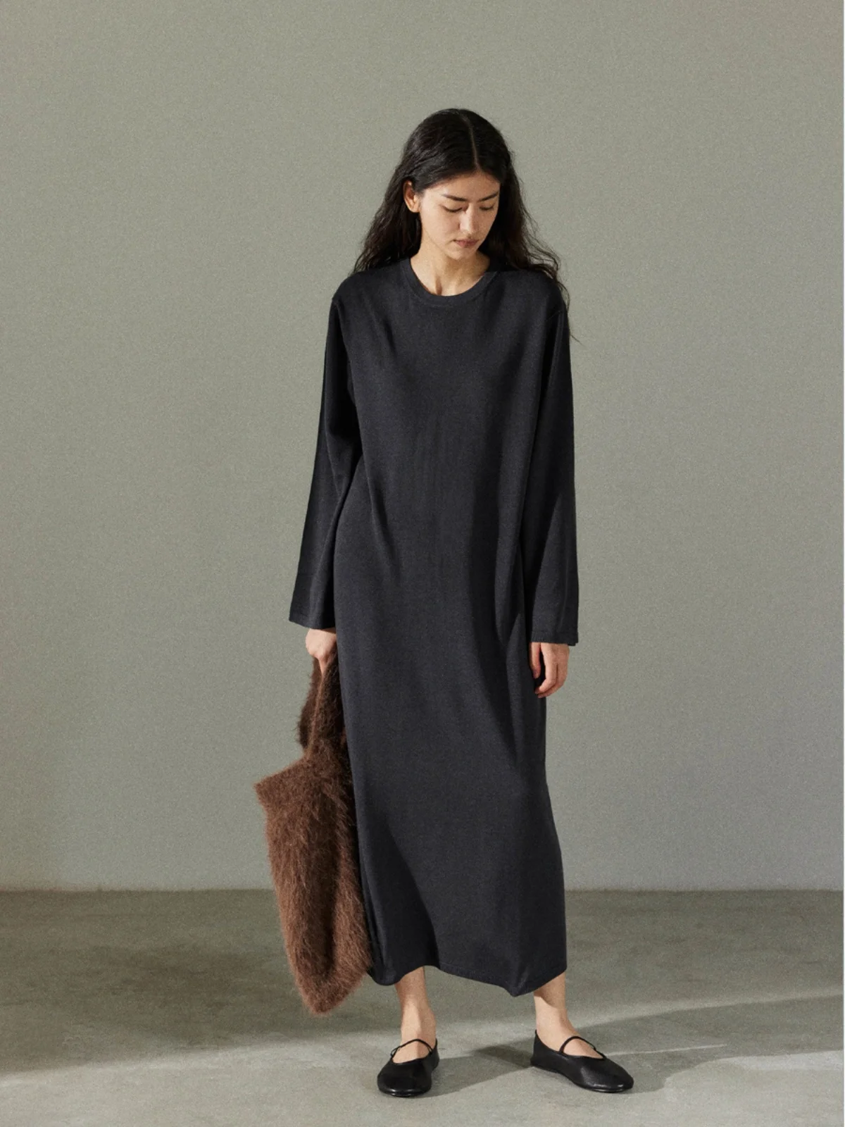 Hello-September-Early-Spring-Advanced-Soft-and-Comfortable-Back-Slit-Blended-Knitting-Dress ...