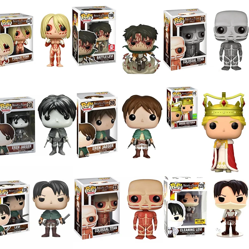 Funko-figuras de acción de Attack On Titan Battle, Levi 1169 # EREN ...