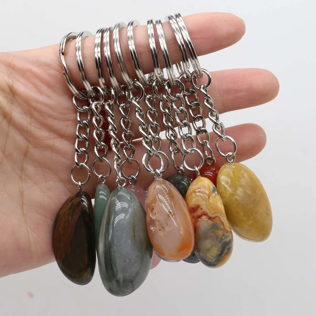 Natural Stone Keychains | Natural Stone Key Chain | Personalized ...