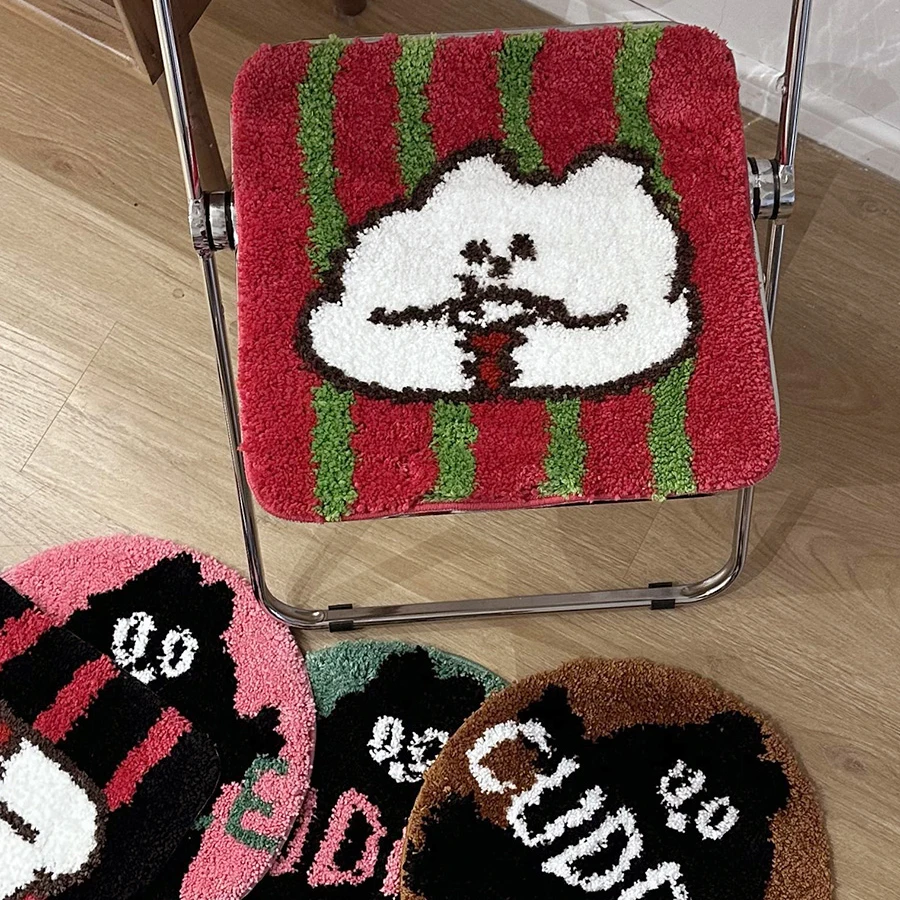 Cartoon Tufting Seat Cushion Mat Soft Square Round Cute Letters Chair ...