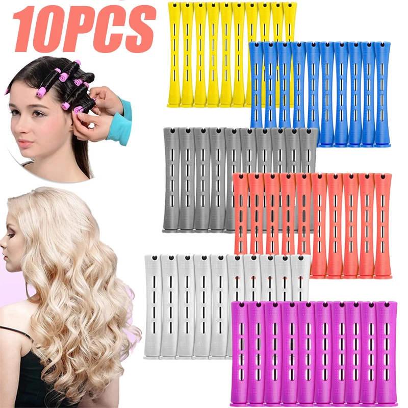 10Pcs Hair Perm Rods Non-Slip Plastic Hair Rollers Cold Wave Rods with ...