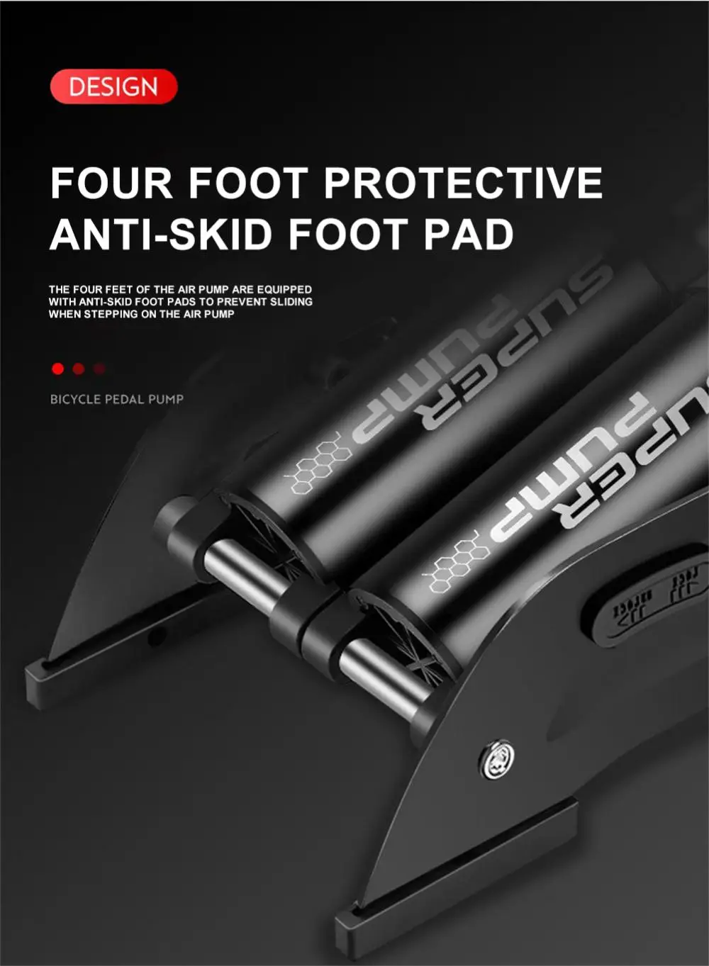 Compresseur auto,Pompe à pied de vélo 200psi,gonfleur d'air Portable ...