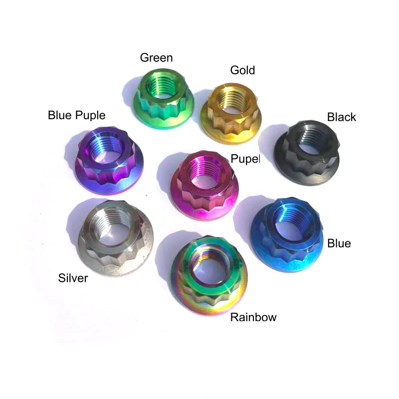 Tiremet M7 M8 M10 Titanium Flange 12 Point Nuts for Bicycle Motorcycle ...