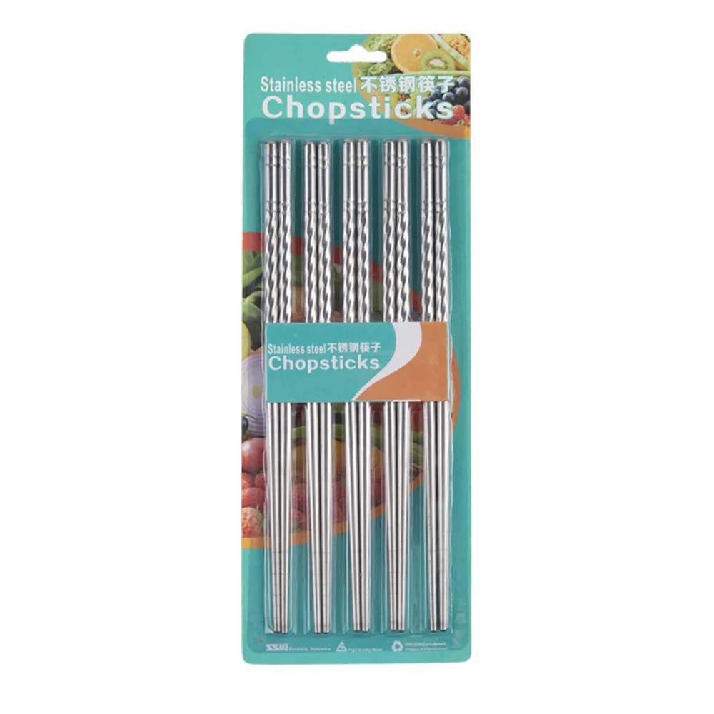 Household-Stainless-Steel-Chopsticks-Set-Adult-Reusable-Chopsticks-Non ...