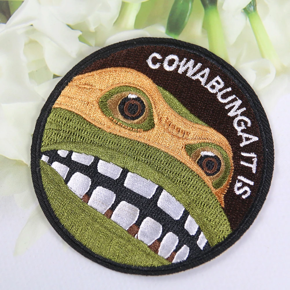 Cowabunga-It-Is-Embroidery-Patch-Military-Sticker-Turtle-Decal-Applique ...