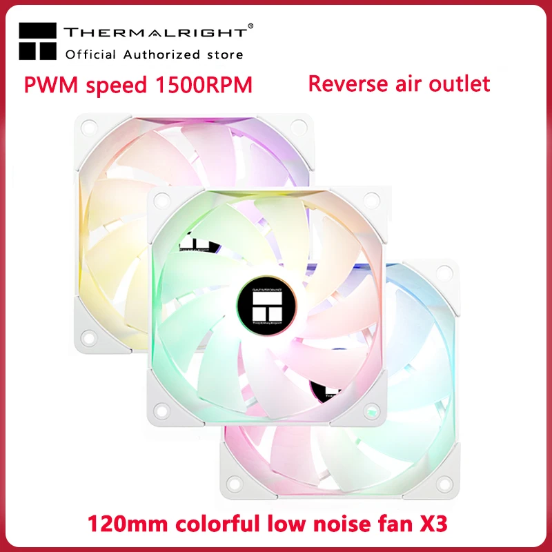 Thermalright Cpu 쿨러 라디에이터 냉각 팬 저소음 4 핀 Pwm Rgb 팬 5v Argb Sync Pc Mod