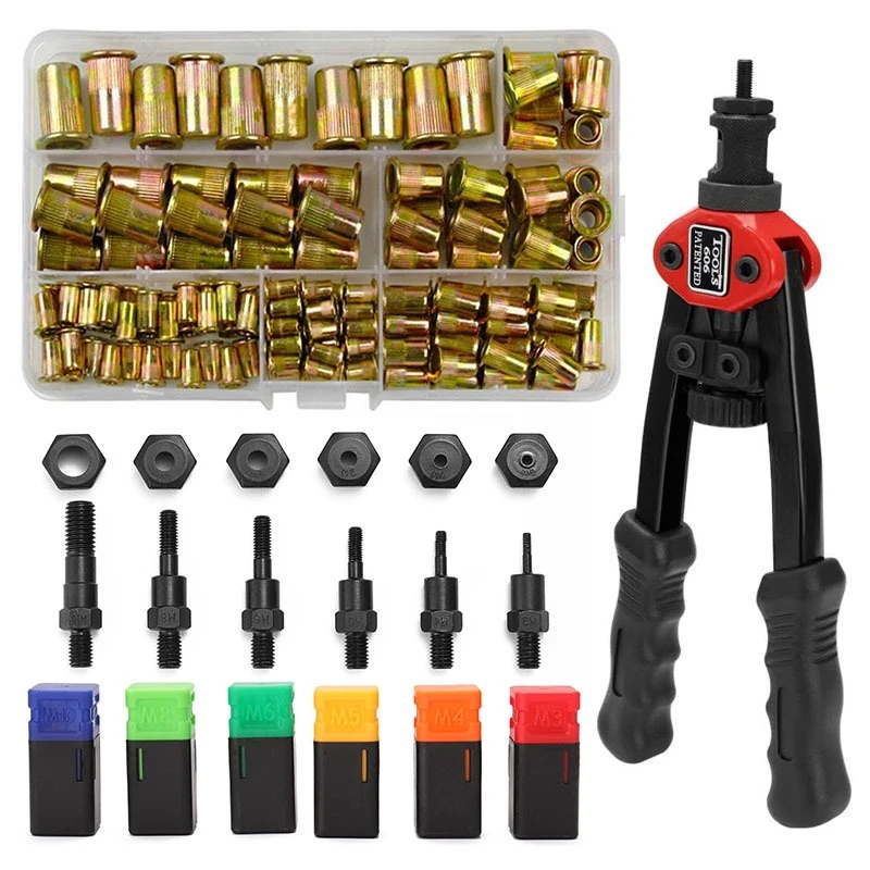 Box-150Pcs-Flat-Head-Riveter-Nut-Gun-BT606-Blind-Heavy-Hand-Inser-Rivet ...