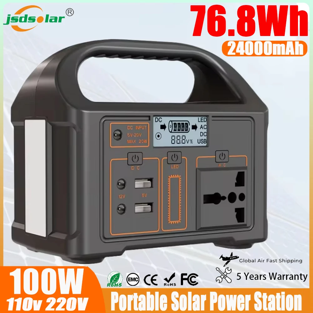 100W-Portable-Solar-Power-Station-LED-Display-Battery-Power-Outdoor ...