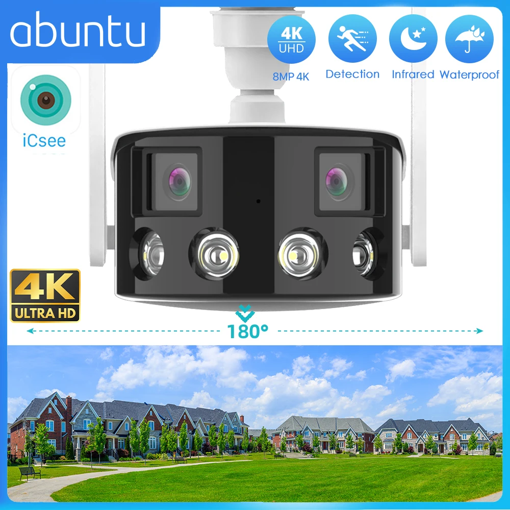 8MP-4K-IP-Camera-WIFI-Outdoor-180-Wide-View-Angle-Panoramic-Dual-Lens ...
