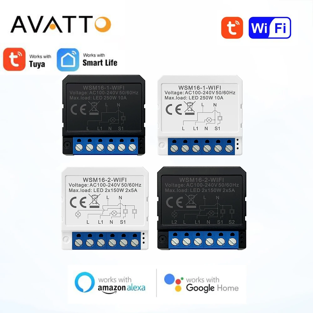 AVATTO Tuya WiFi Switch Module with 1/2/3/4 gang Dual Way Control ...
