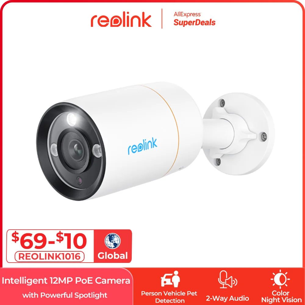 Reolink 12MP Ultra HD PoE IP Camera Smart Advanced Detection & Alerts Security Cam 2-way Audio ...