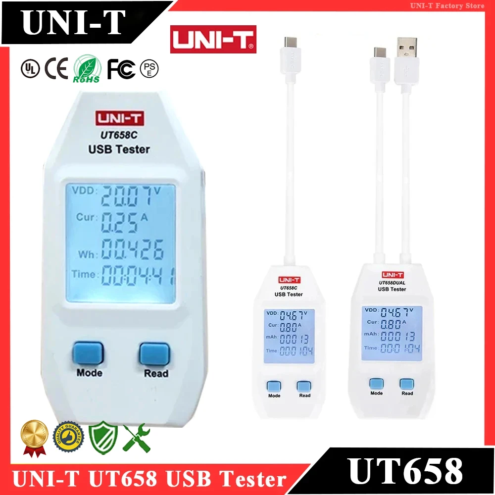 UNI-T-UT658-USB-Tester-UT658C-UT658DUAL-Charger-Type-A-C-Fast-Charge ...
