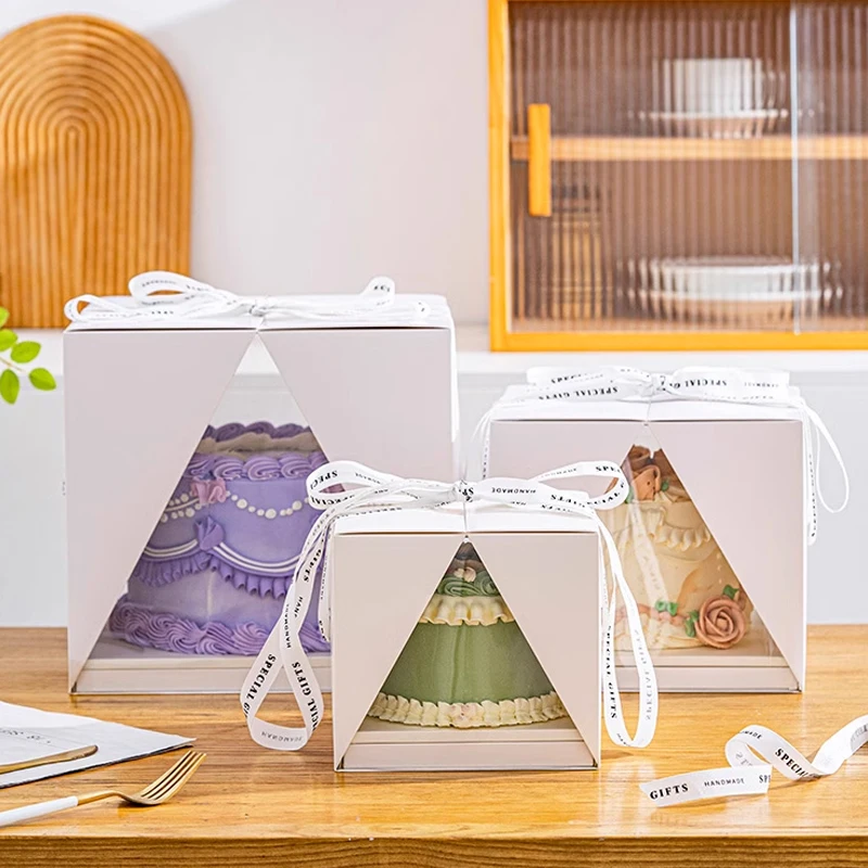 1Set-Packing-Gift-Box-with-Ribbon-4-6-8inch-Weddding-Party-Cake-Box ...