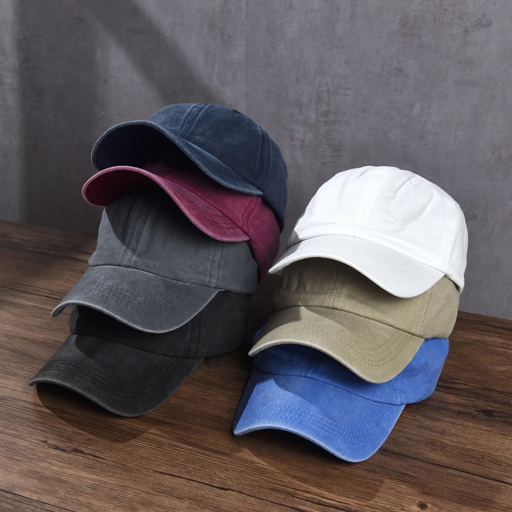 Cotton-Baseball-Cap-Washed-Cloth-Men-Women-Snapback-Hat-Vintage-Hip-Hop ...