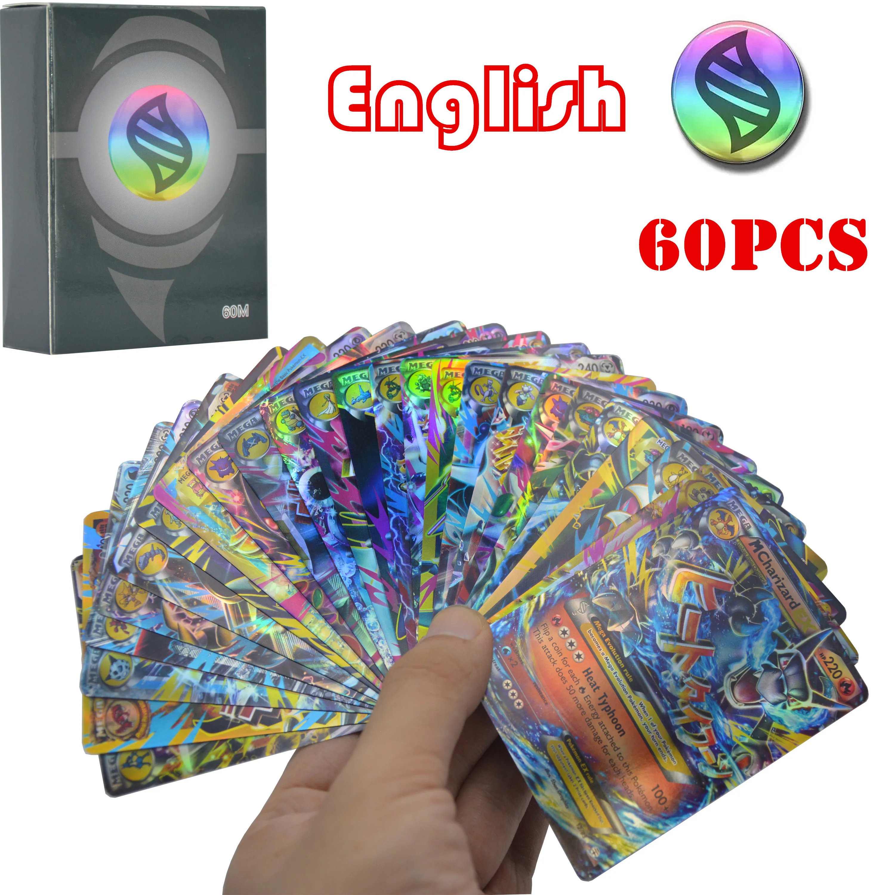 60pcs-Mega-EX-Pokemon-Cards-Box-Display-English-Version-Pok-mon-Shining ...