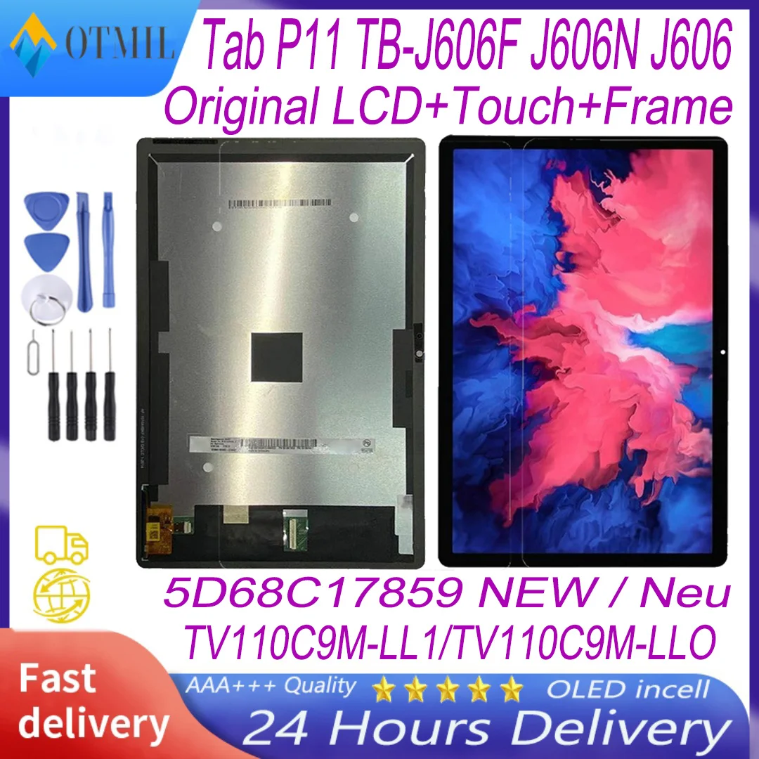 11" Original For Lenovo Tab P11 TB-J606F TB-J606L J606 LCD Display ...