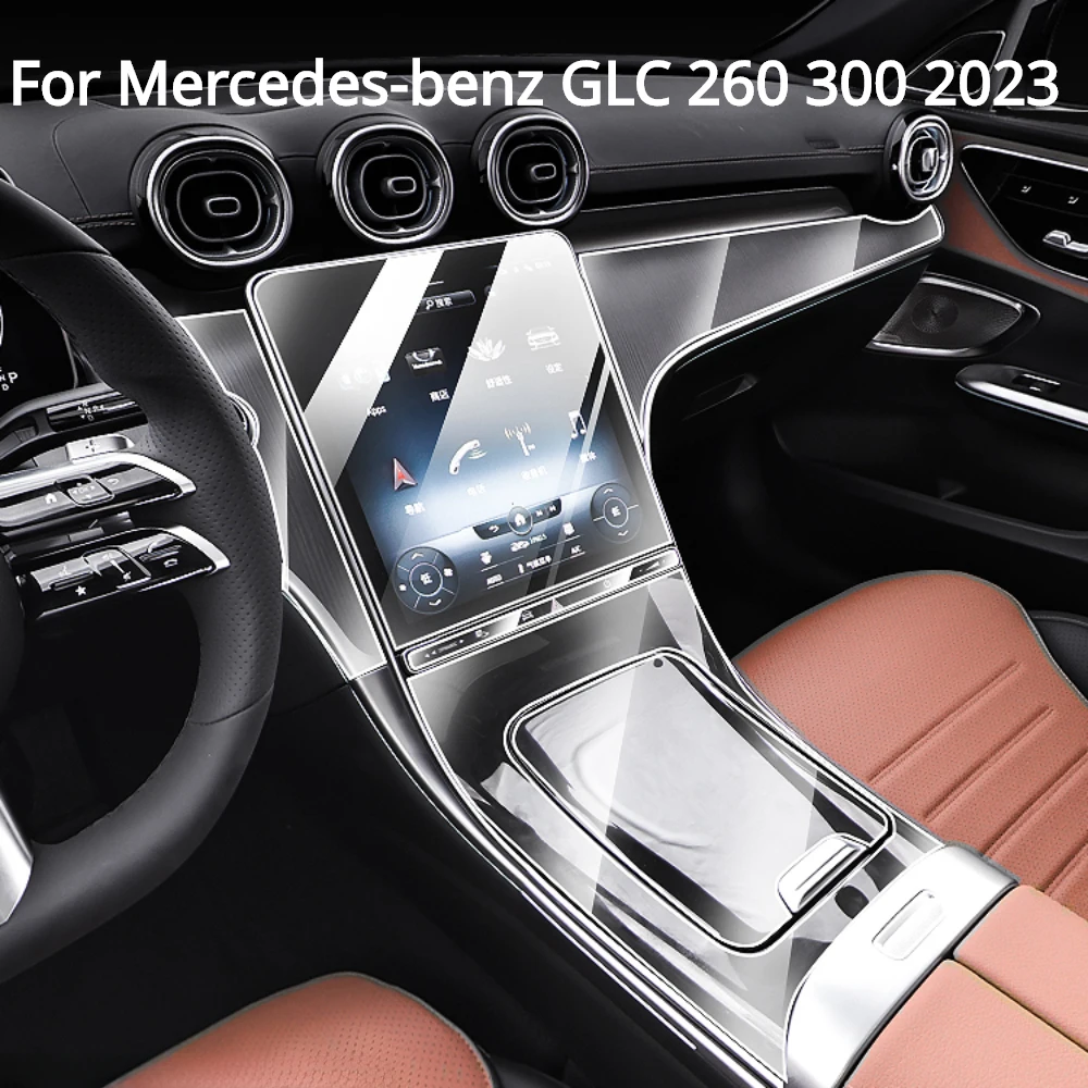 For-Mercedes-benz-GLC-260-300-2023-Accessories-Car-interior-film-transparent-TPU-Gear-Panel ...