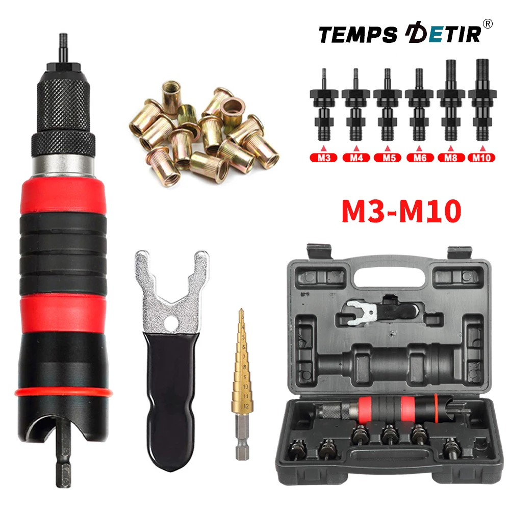 M3~M10 Electric Rivet Nut Gun Adapter, Insert The Nut Riveting Tool ...