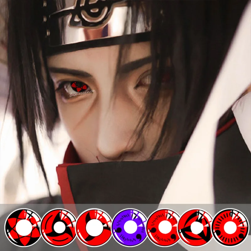 Mangekyou Sharingan Lens 1 Pair Bio-essence Anime Cosplay Sasuke Red ...