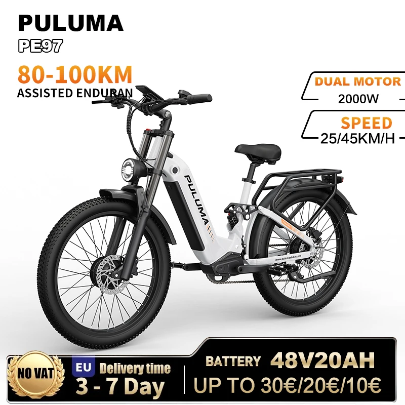 NEW PULUMA PE97 Pro Electric Bike 2000W Motor 48V20Ah Battery Mountain ...