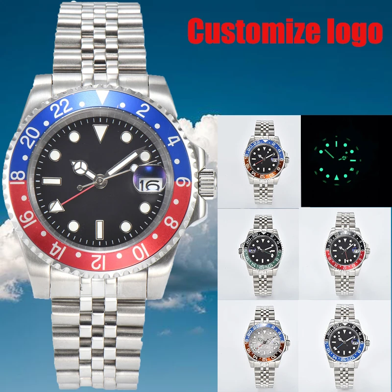 40mm-10bar-waterproof-GMT-Men-s-Automatic-Mechanical-watch-NH34A-Movement-Sapphire-glass ...