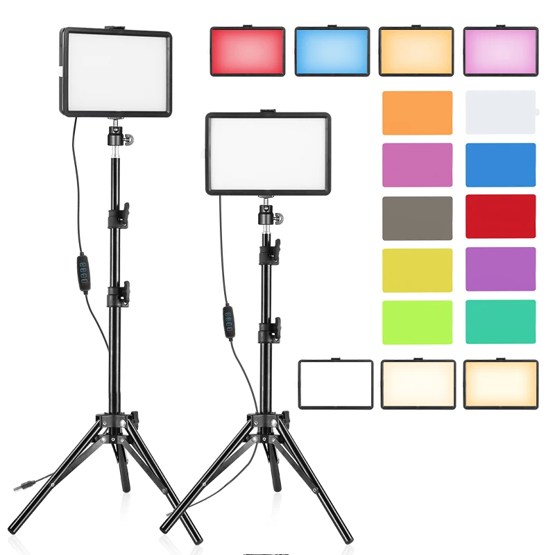 Video-fill-Lighting-RGB-LED-Studio-with-Tripod-Dimmable-Camera-Photo ...