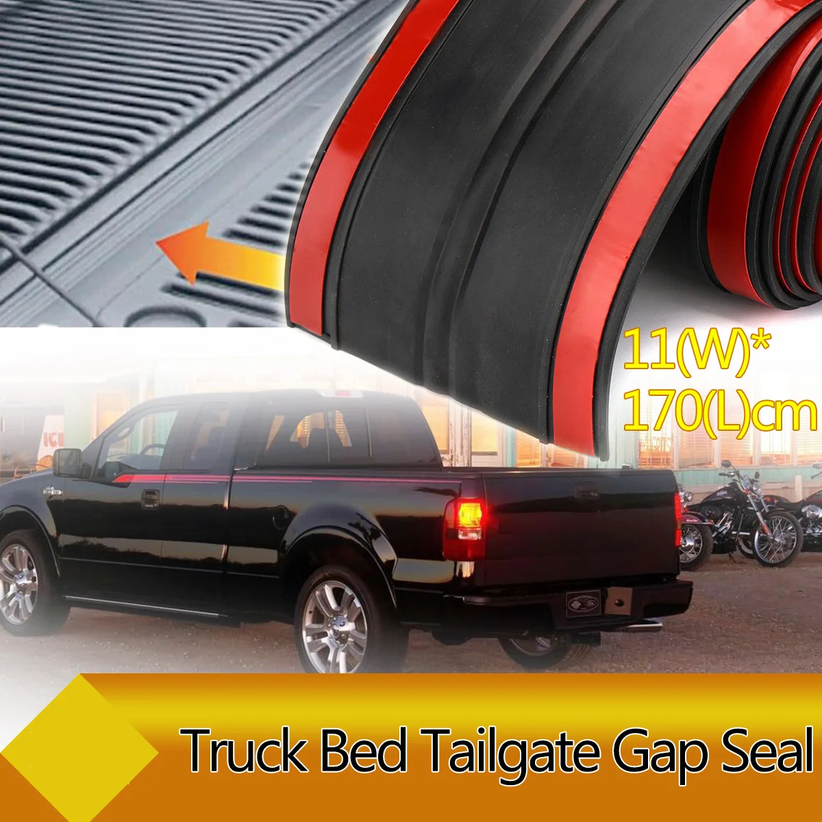 170-11cm-Adhesive-Universal-Rubber-Truck-Pickup-Bed-Tailgate-Gap-Cover ...