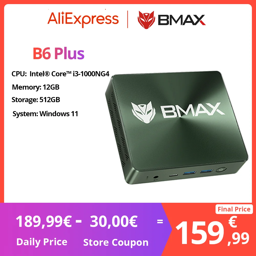 BMAX-B6-Plus-Mini-PC-Intel-Core-i3-1000NG4-fino-a-3-2GHz-12GB-LPDDR4 ...