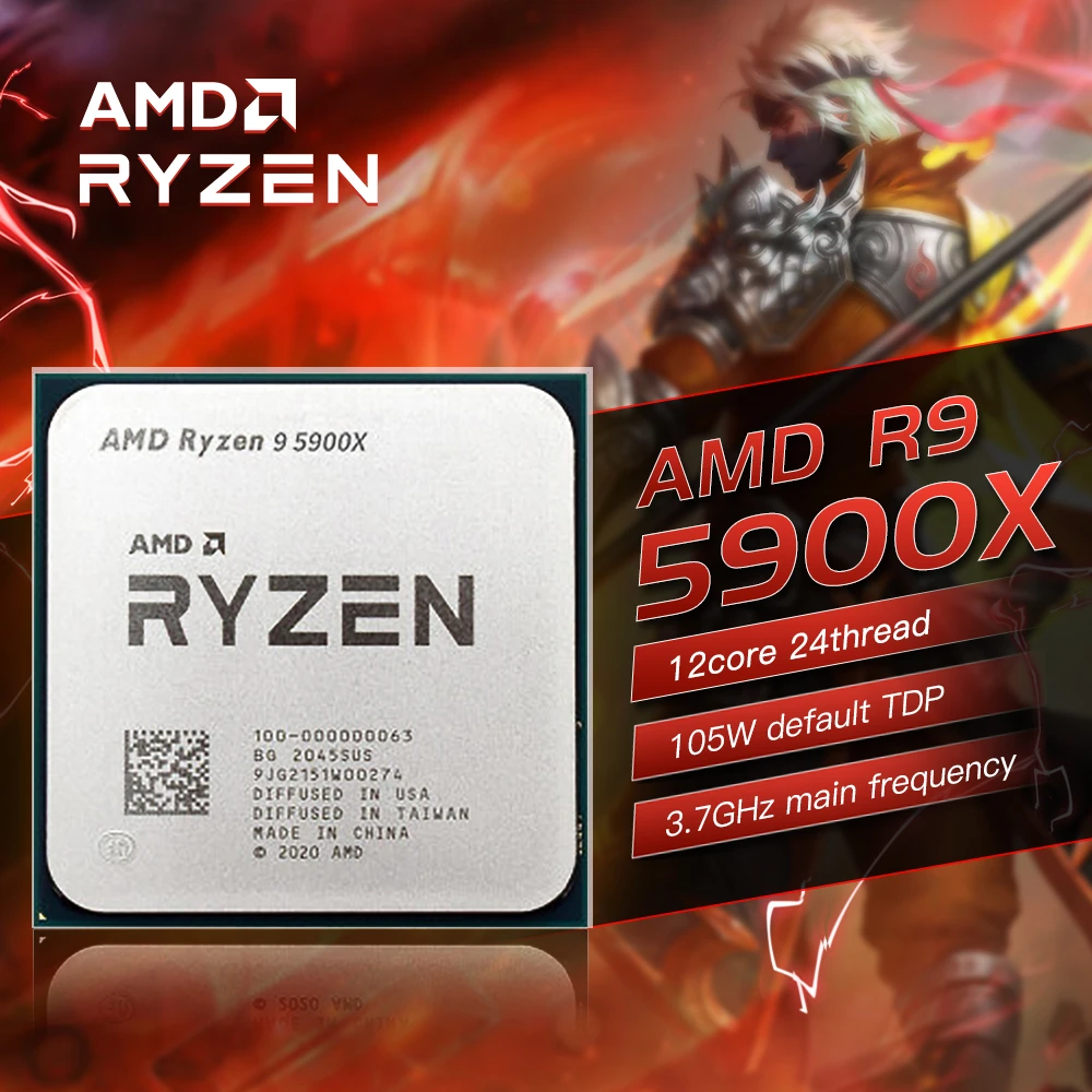 Amd New Ryzen 9 5900x 3.7 Ghz 12-core 24-thread Cpu Processor Am4 Gamer R9 5900x Cpu Parts ...