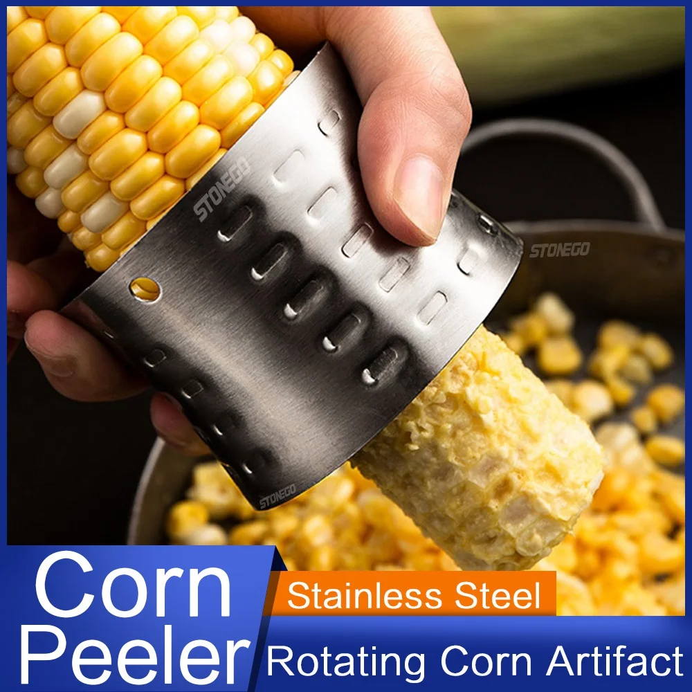 Stainless Steel Corn Peeler Rotating Corn Artifact Creative Corn Peeler ...