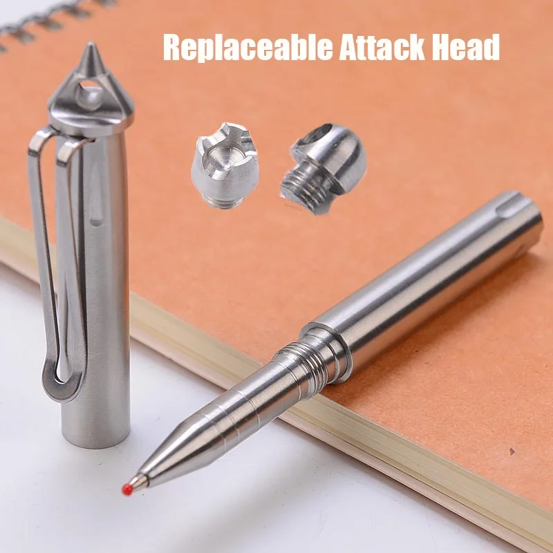 3PCS Replace Attack Head Stainless Steel Tactical Defense Pen Girl's ...