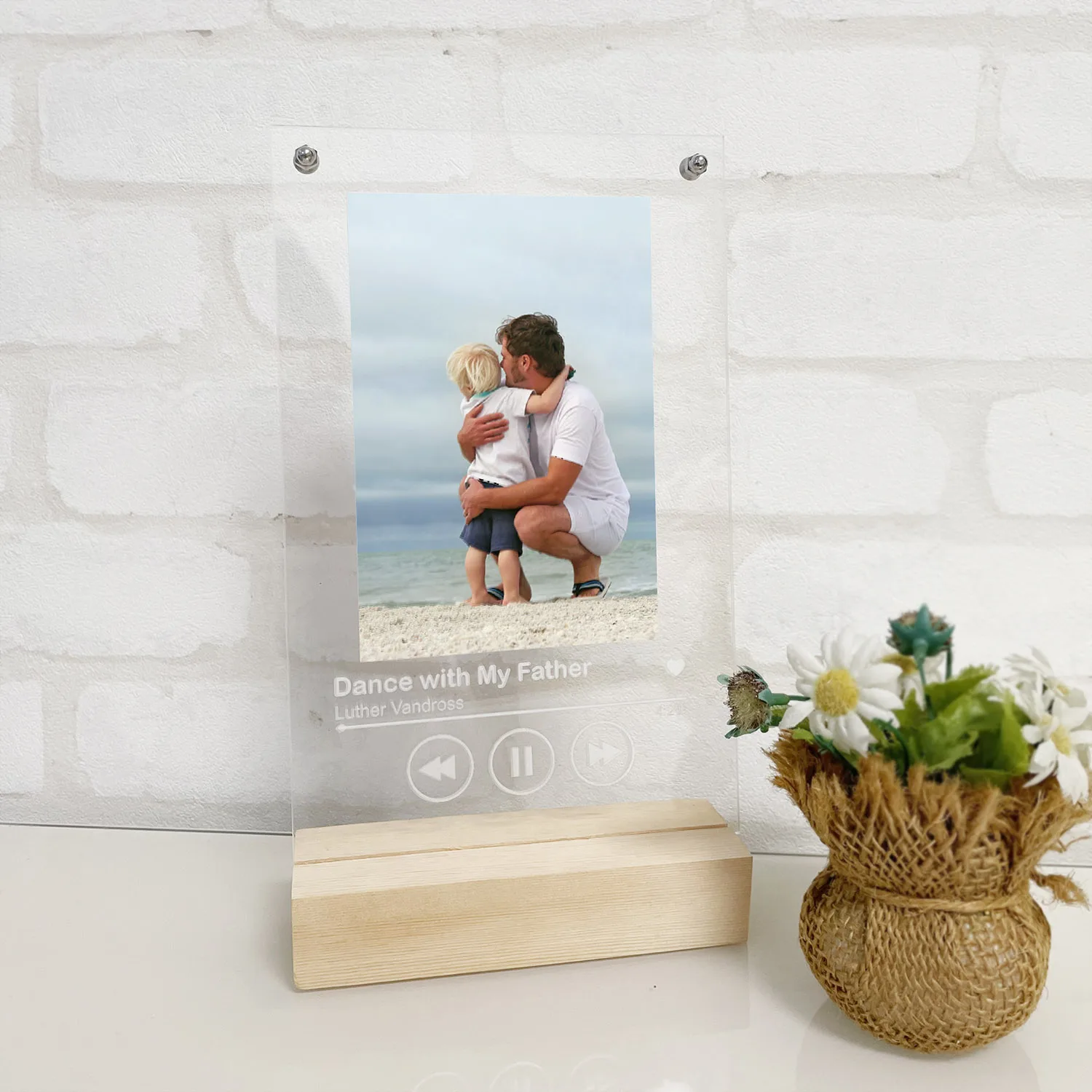 Personalised-Song-Plaque-With-Stand-Music-Photo-Frame-Custom-Album ...