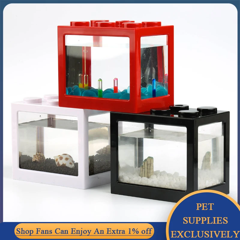 Creative-Building-Block-Fish-Tank-Mini-Stackable-Aquarium-for-Betta ...