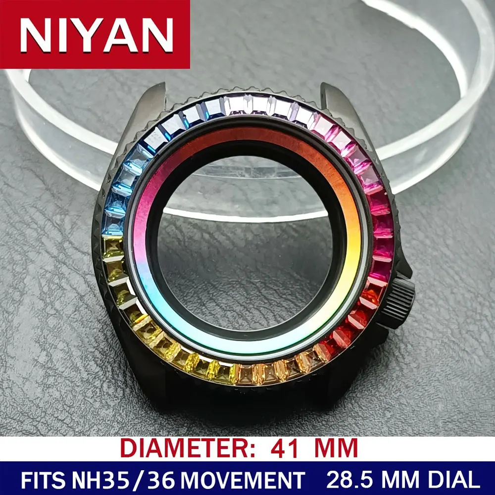 SKX007 Case 41mm Watches Steel Case FIT NH35 NH36 Movement Precious ...