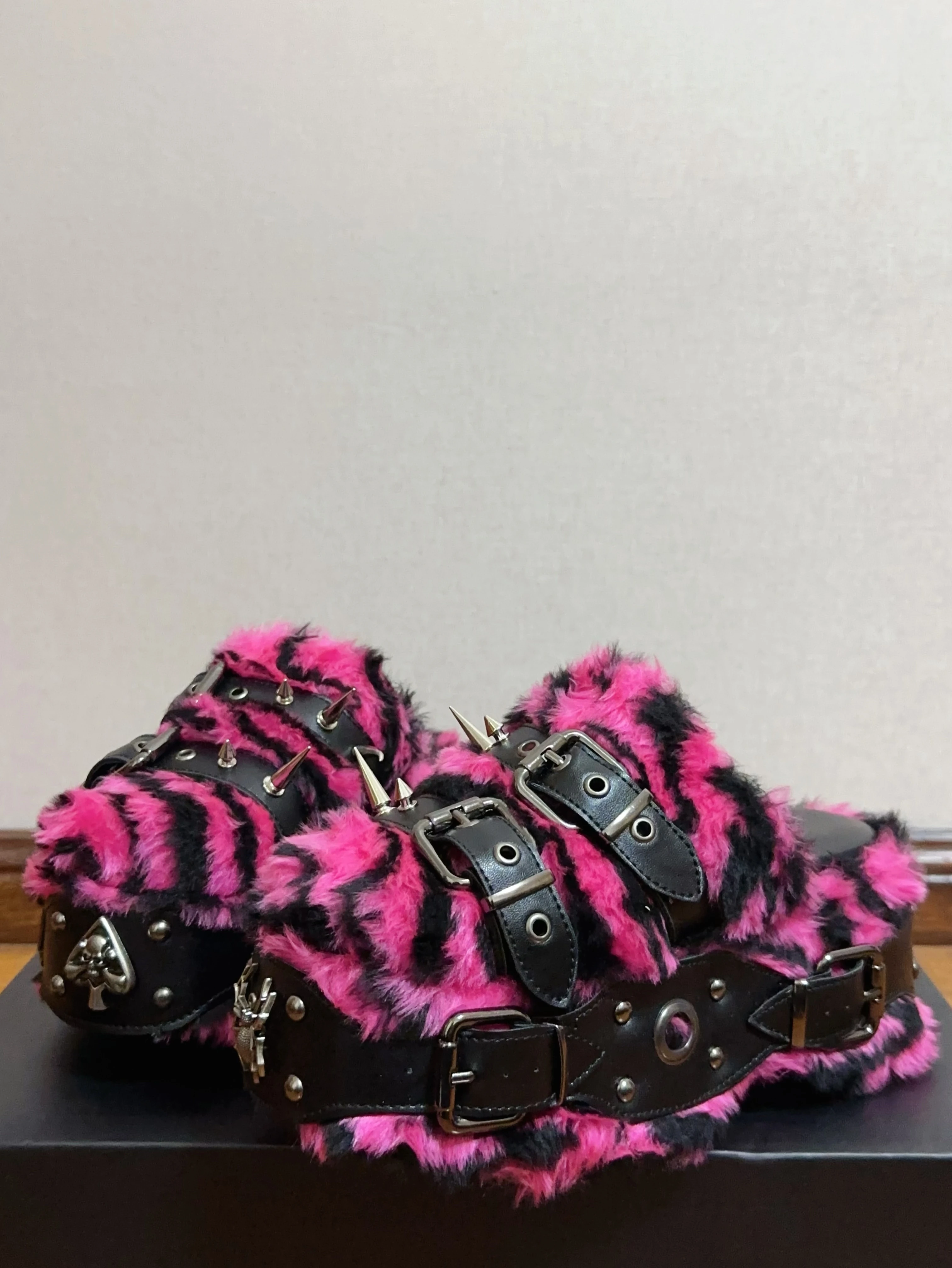women Plush slippers sandals lady high heels pumps girl summer dress ...