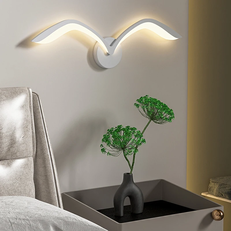 LED Wall Lamp Modern Seagull Shape Wall Light For Home Bedroom Stairs ...