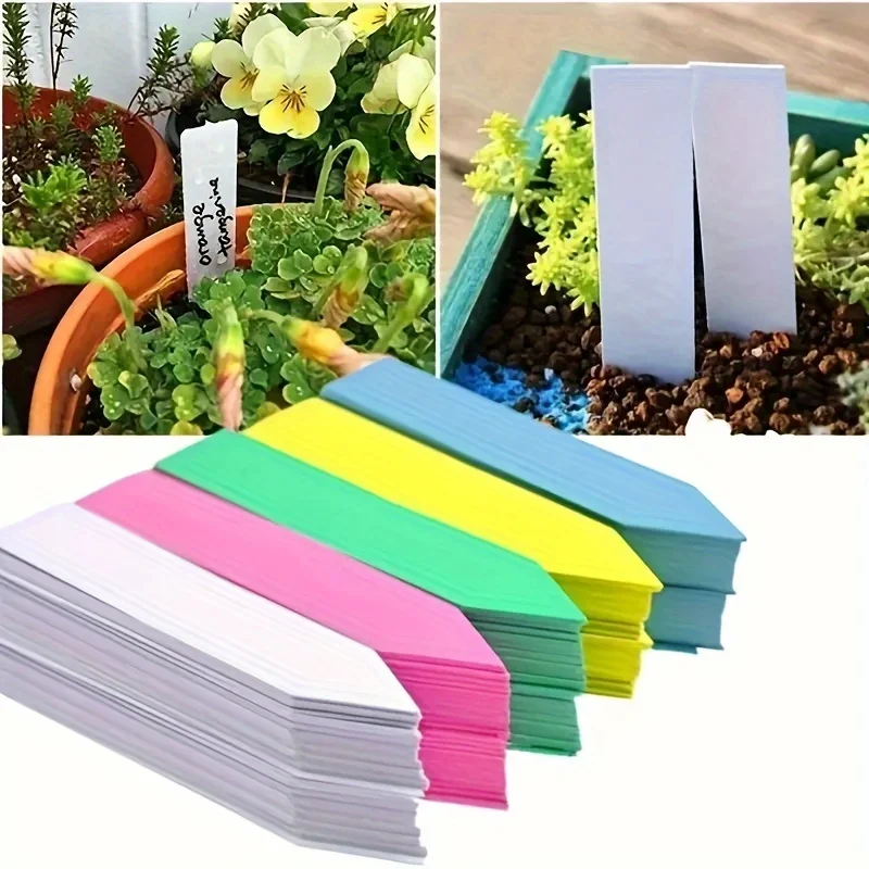 100pcs-Plastic-Plant-Labels-Reusable-Garden-Plants-Marker-Waterproof ...