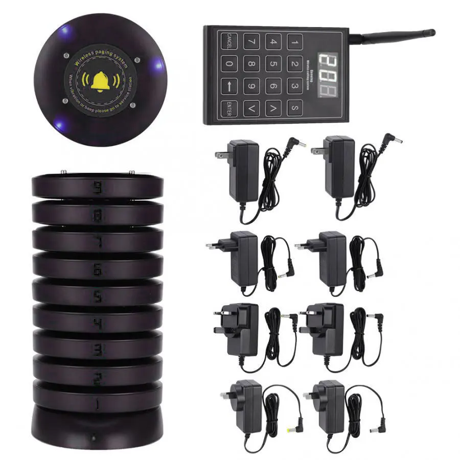 SU 680 Wireless Paging System Restaurant Pager System with 10 Pagers ...